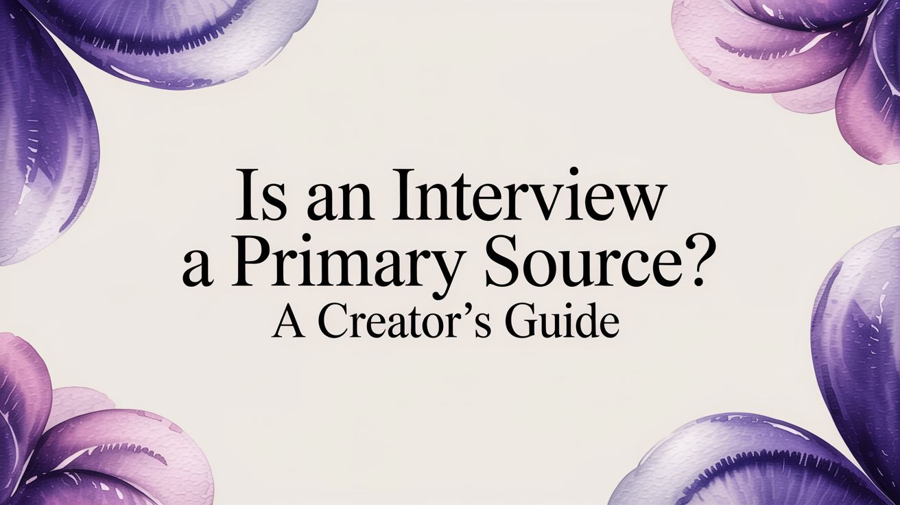 Is an Interview a Primary Source? A Creator's Guide
